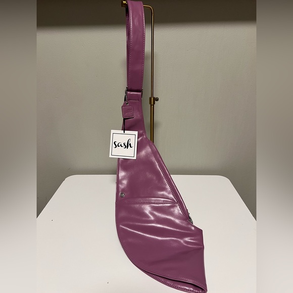 Sash | Bags | Sash Crossbody Bag Genuine Leather Purple Purse Travel ...